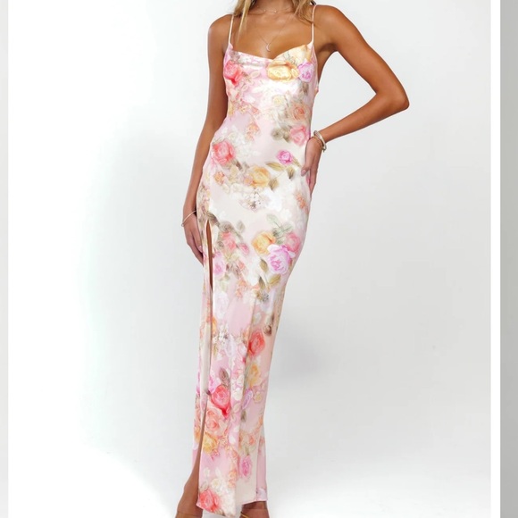 RESA | Dresses | Resa Pink And Orange Slip Maxi Dress For Weddings ...